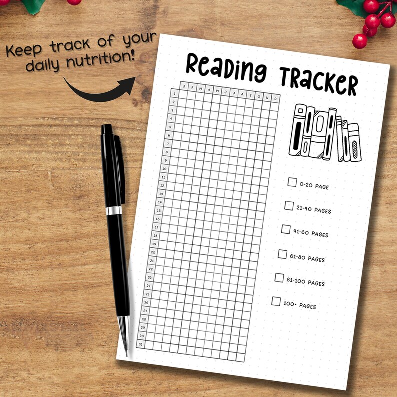 Reading Tracker Printable PDF | Book Log & Reading Journal Page | Daily ...