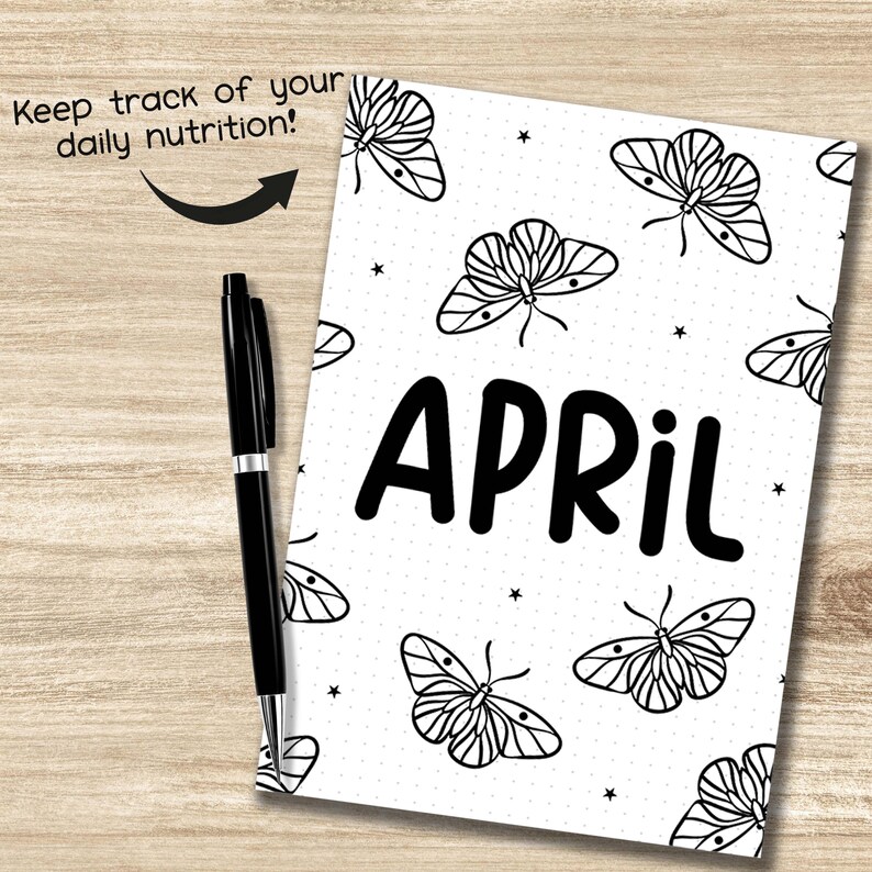 April Journal Cover Page Printable PDF | A4/A5 Dotted Monthly Page ...