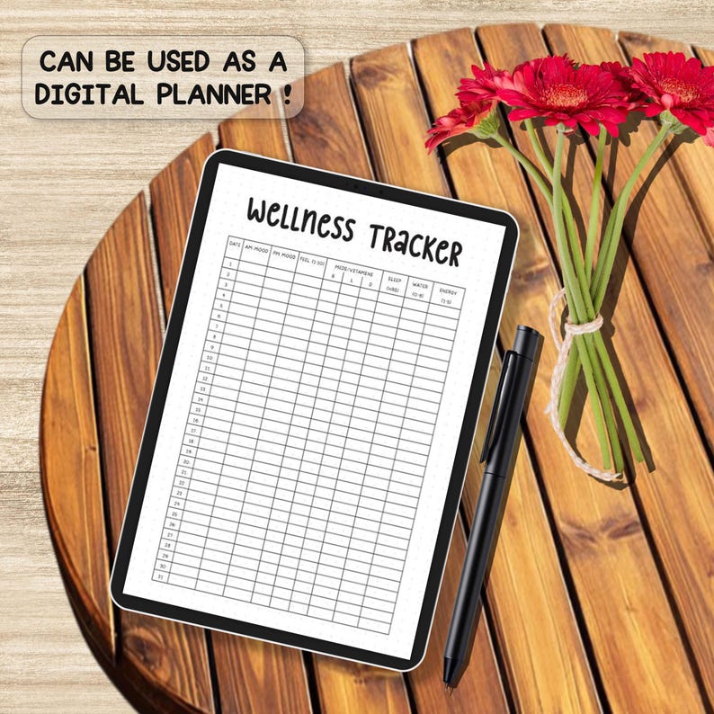 Wellness Tracker Printable PDF | A4 A5 Dotted & Non-dotted Pages | Mood ...