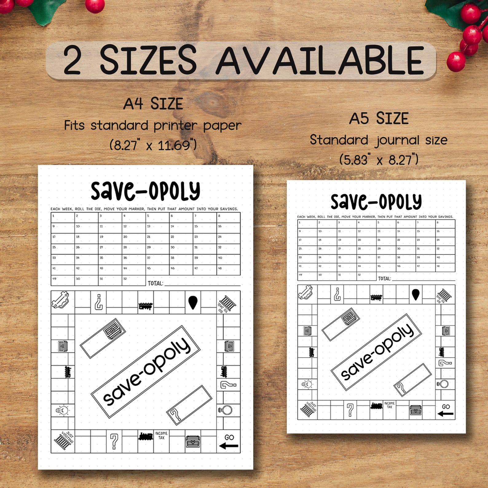 Save-opoly Printable PDF | A4/A5 Savings Challenge Game | Budget ...