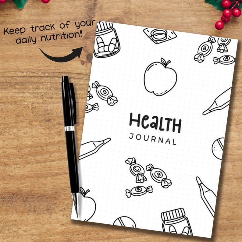 Health Journal Cover Printable PDF Wellness Planner Front Page A4 A5 ...