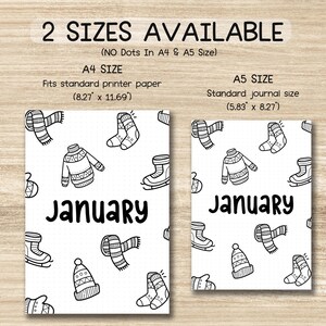 January Journal Cover Page Printable PDF | A4-A5 Dotted Monthly Title ...
