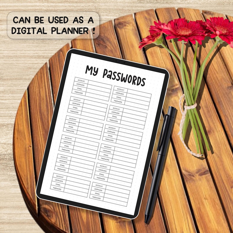 Password Tracker Printable PDF | A4 A5 Dotted, Non-dotted Pages ...