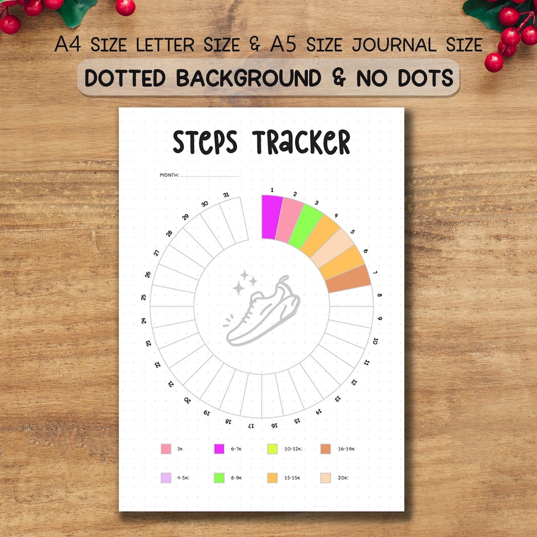 Printable Steps Tracker, Daily Steps Log, Monthly Steps Tracker ...