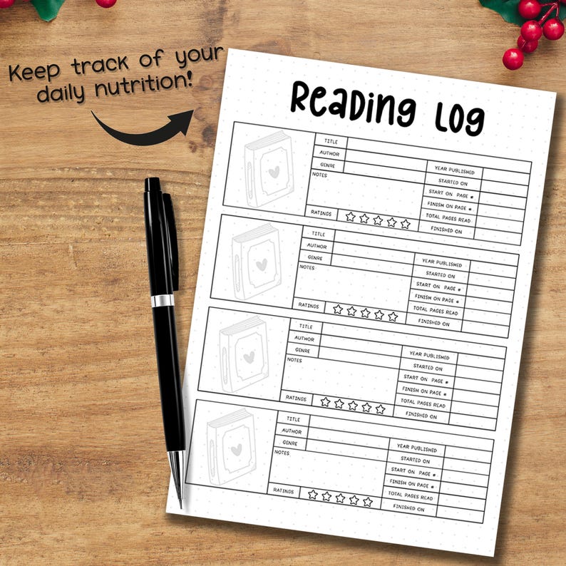 Reading Log Printable PDF | Book Tracker & Reading Habit Journal ...