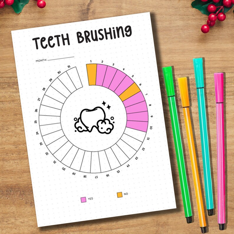 Kids Teeth Brushing Tracker PDF | Dental Hygiene Log & Tooth Care Routine Chart | A4/A5 - Etsy
