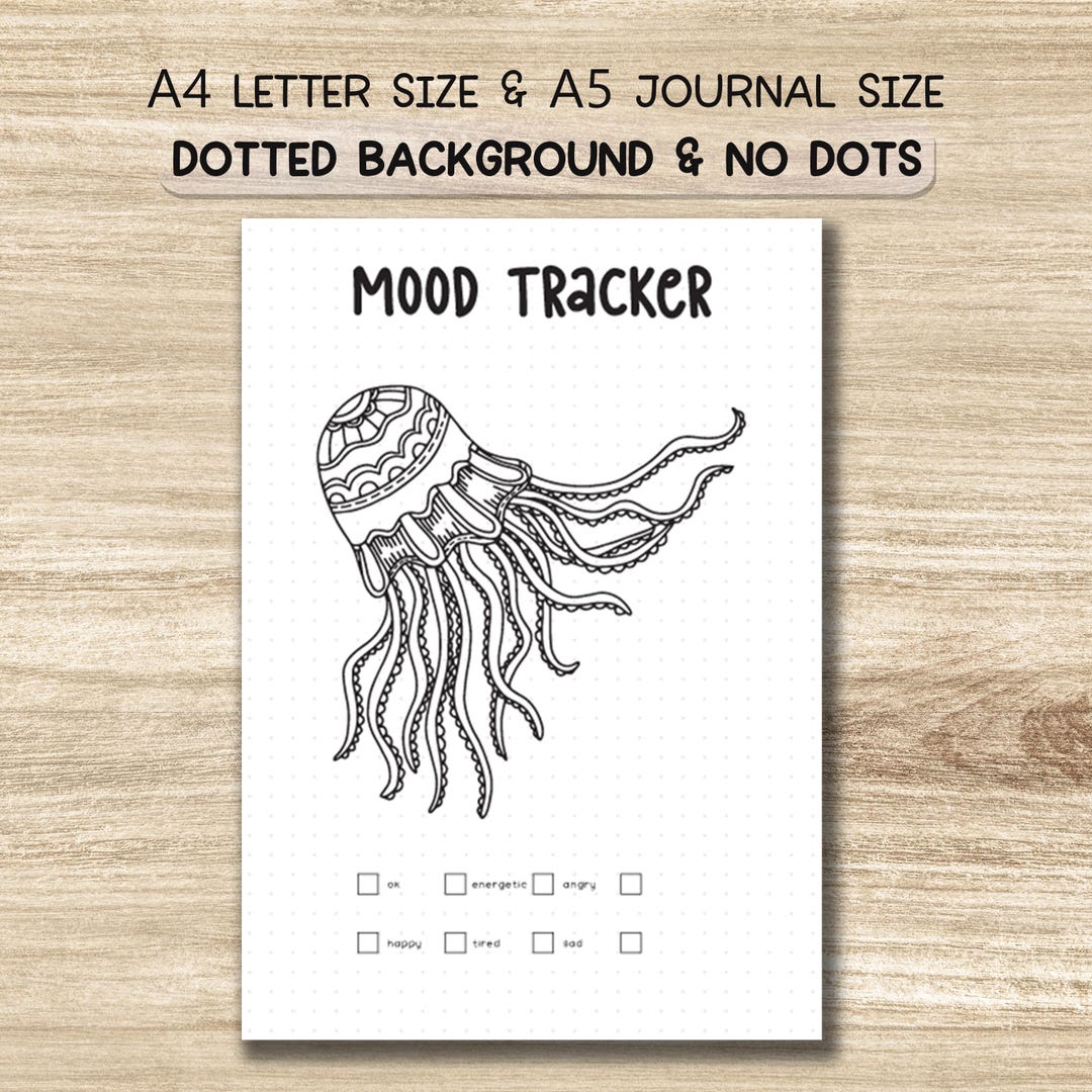 July Mood Tracker Printable PDF | A4/A5 Dotted, Non-dotted Pages ...
