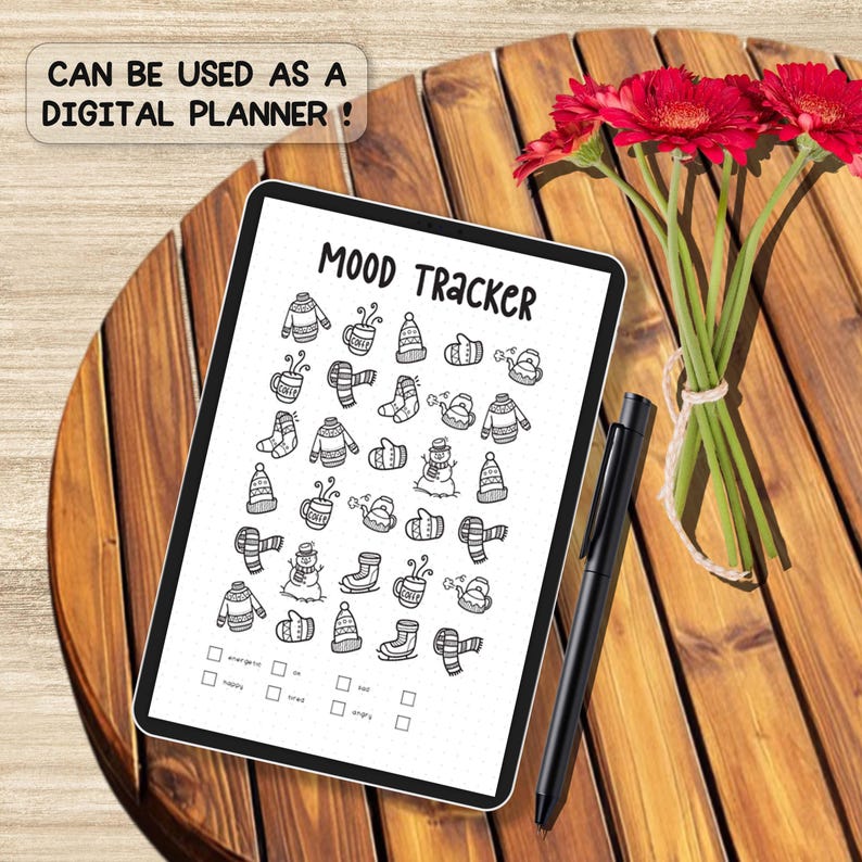January Mood Tracker Printable | A4 A5 Dotted & Non-dotted (PDF) - Etsy