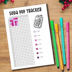 Soda Pop Tracker Printable Journal PDF | Yearly Habit Drink Log Dotted ...