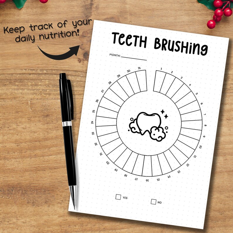 Kids Teeth Brushing Tracker PDF | Dental Hygiene Log & Tooth Care ...