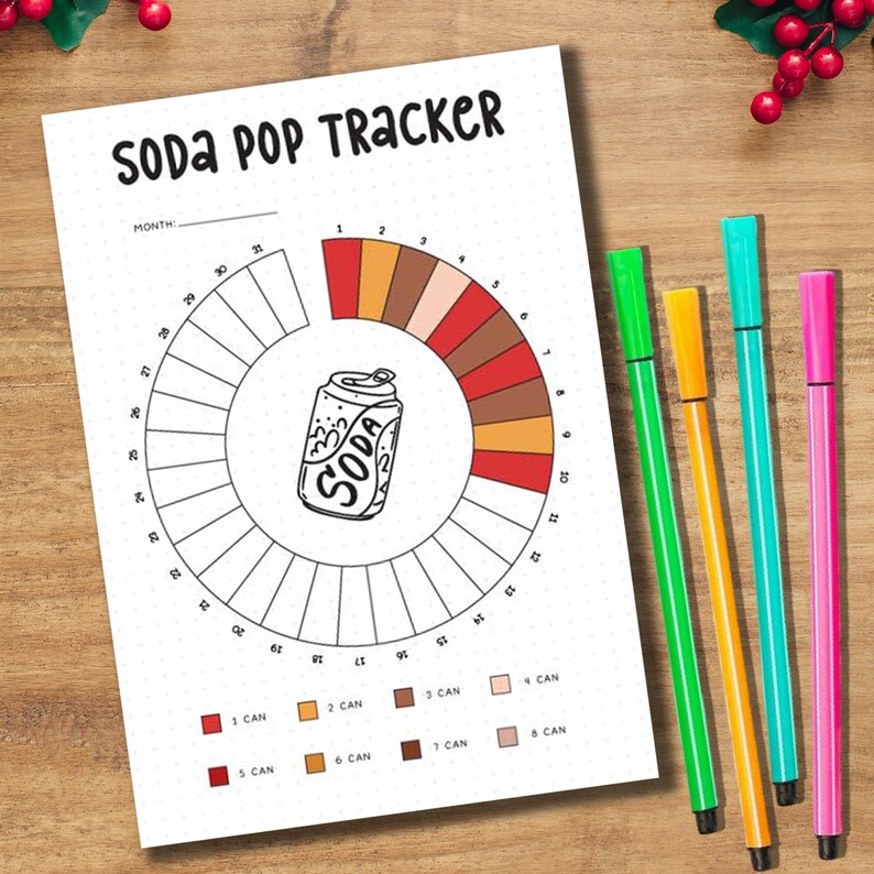 Soda-pop Printable Journal Planner | Dotted & Un-dotted | Habit ...