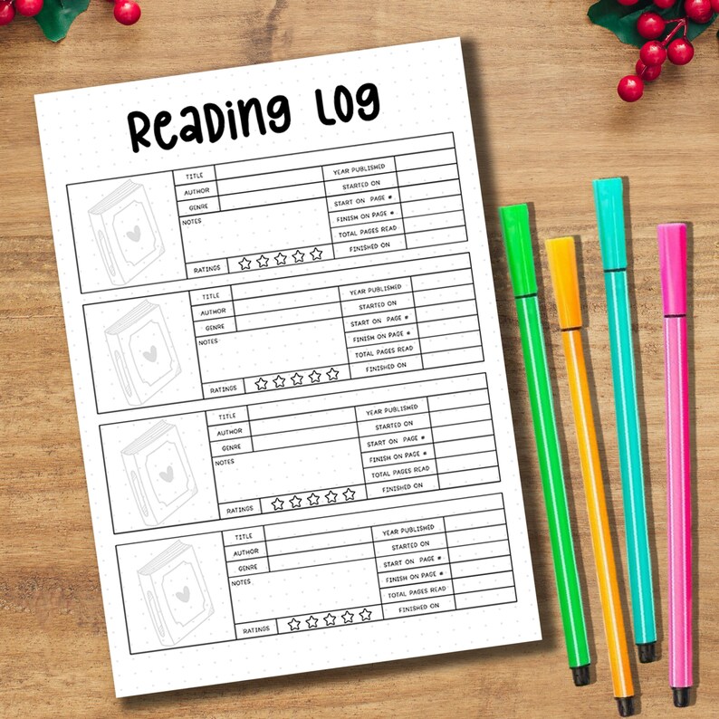 Reading Log Printable PDF | Book Tracker & Reading Habit Journal ...