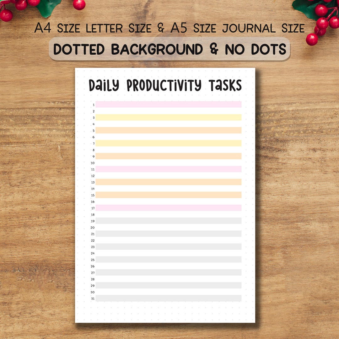 Printable Daily Task Tracker, Productivity Tracker, Planner Page, Daily ...