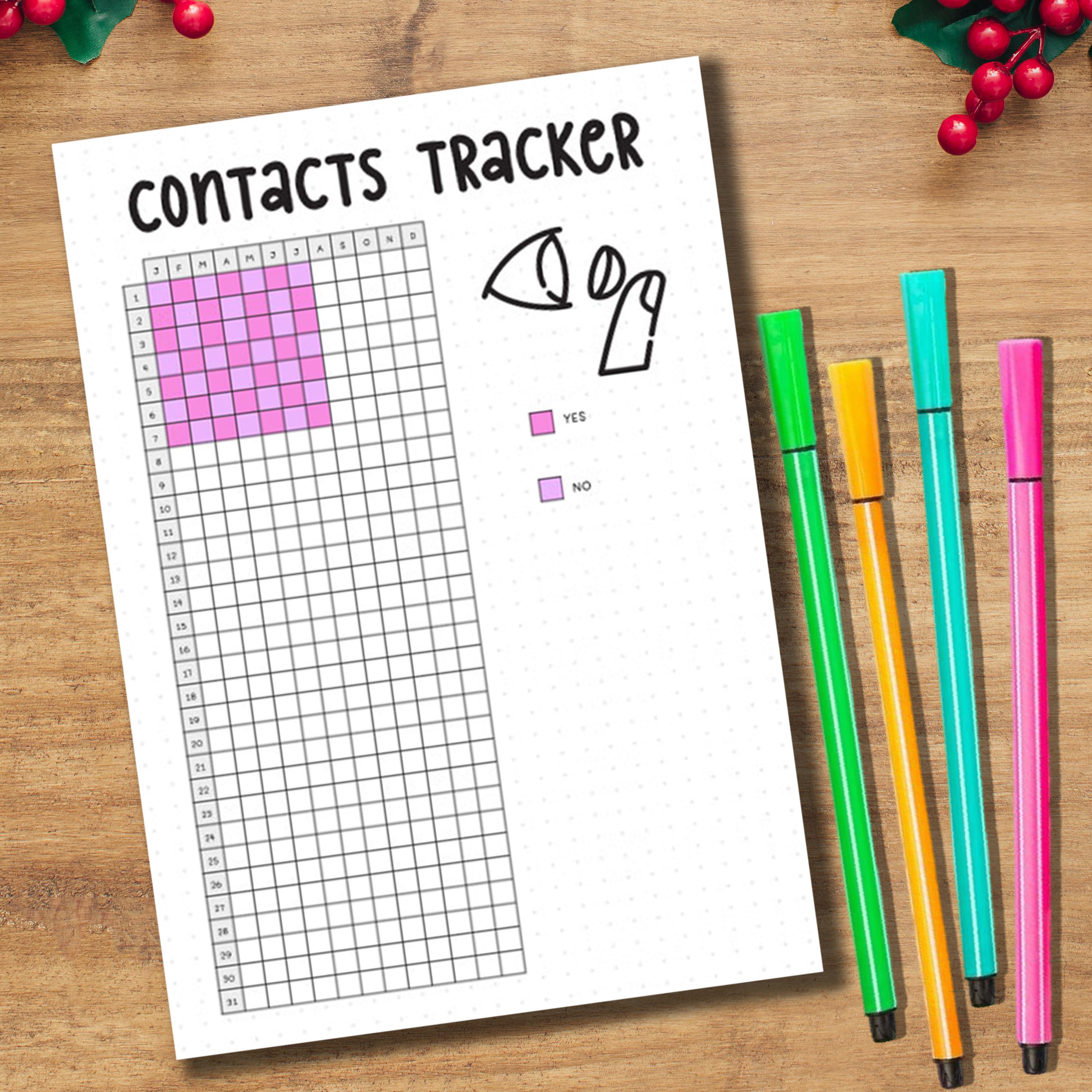 Contact Lens Tracker Printable PDF | Eye Care Log & Replacement ...