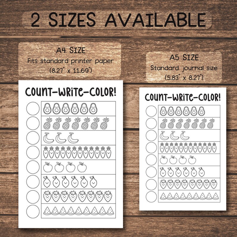 Count Write Color Worksheets Printable PDF | A4-A5 Preschool Math ...