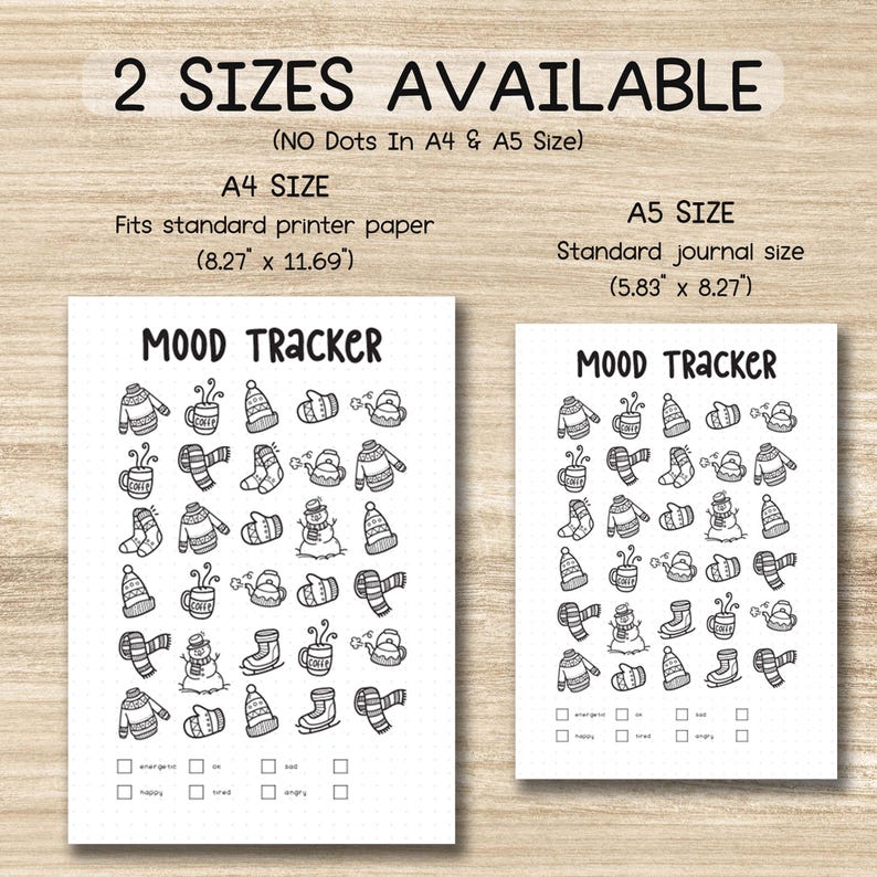 January Mood Tracker Printable | A4 A5 Dotted & Non-dotted (PDF) - Etsy