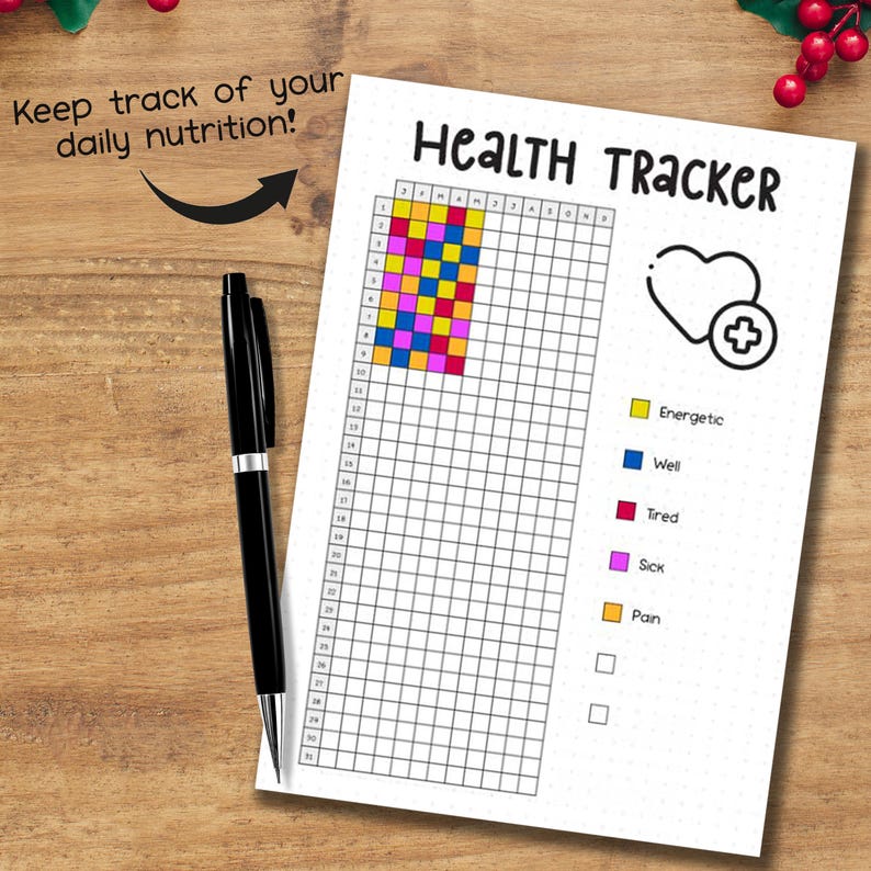 Health Tracker Printable PDF | A4 A5 Dotted & Non-dotted Pages | Yearly ...