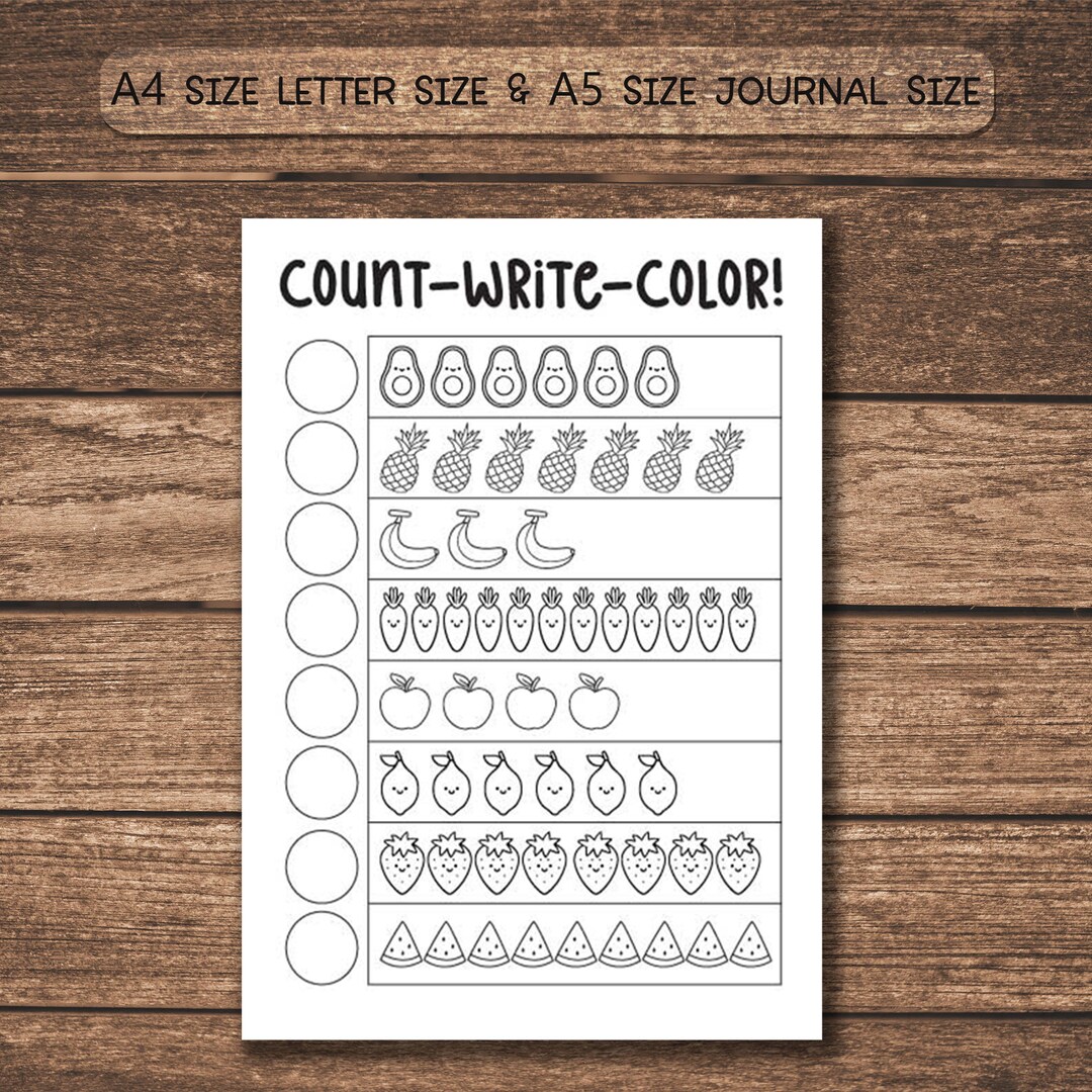 Count Write Color Worksheets Printable PDF | A4-A5 Preschool Math ...