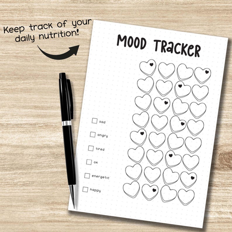 February Mood Tracker Printable | Mental Health Planner (PDF) - Etsy