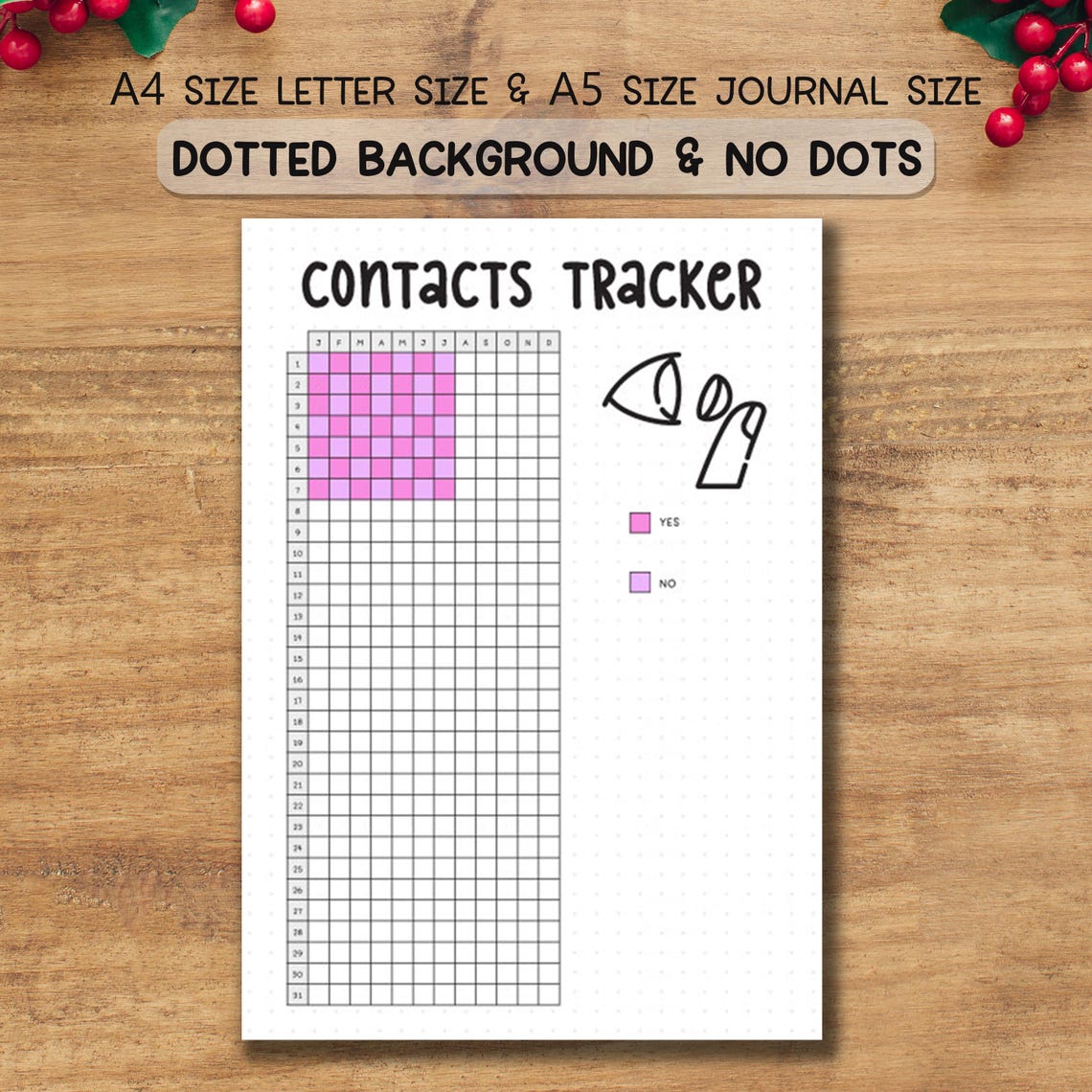 Contact Lens Tracker Printable PDF | Eye Care Log & Replacement ...