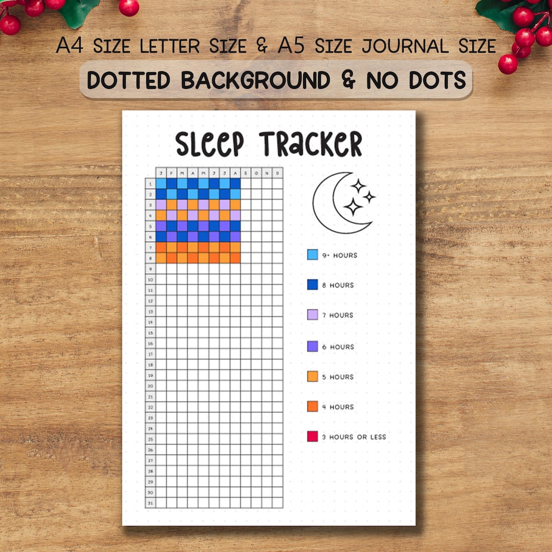 Printable Sleep Tracker PDF, Sleep Log for Bullet Journal, Sleep Habit ...