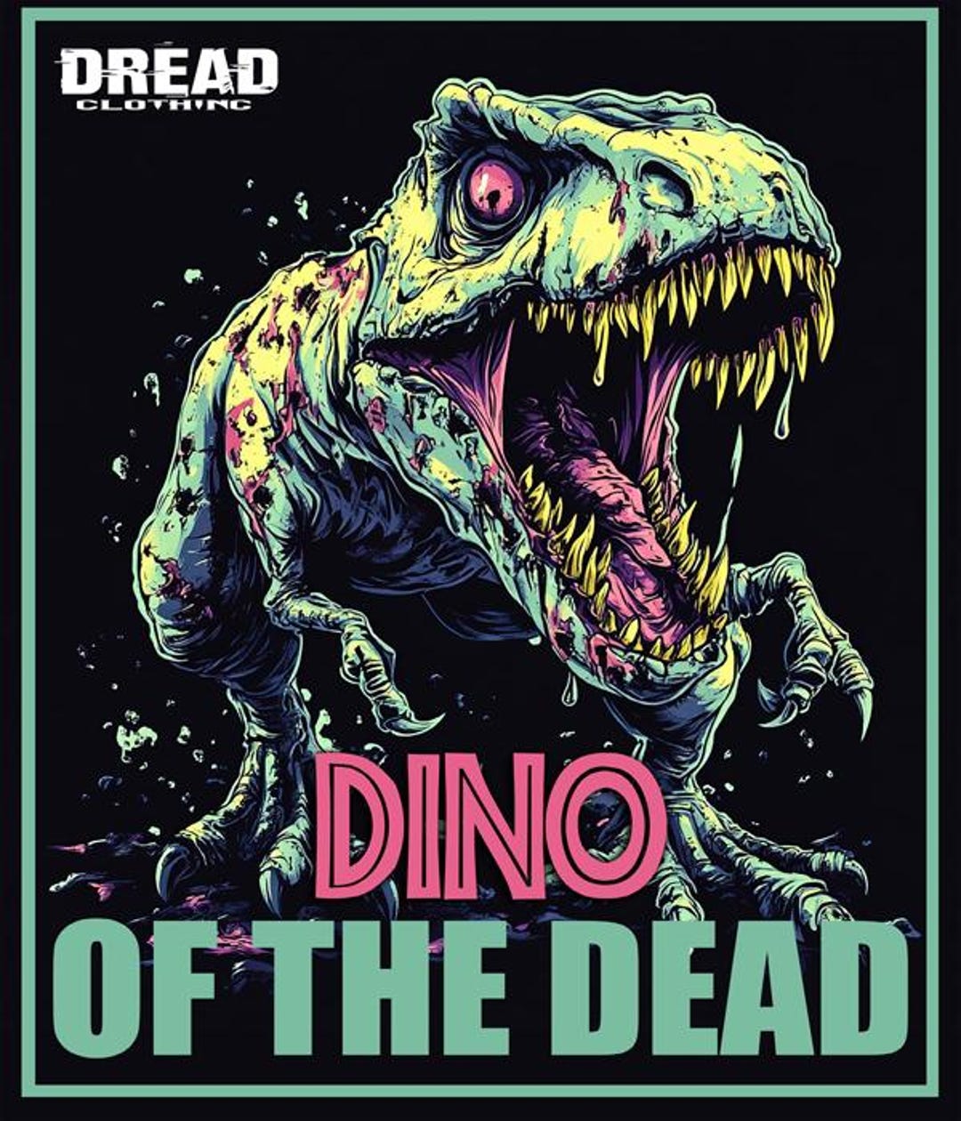 Dino of the Dead Dinosaur Zombie Graphical Design Custom Jurassic Park ...