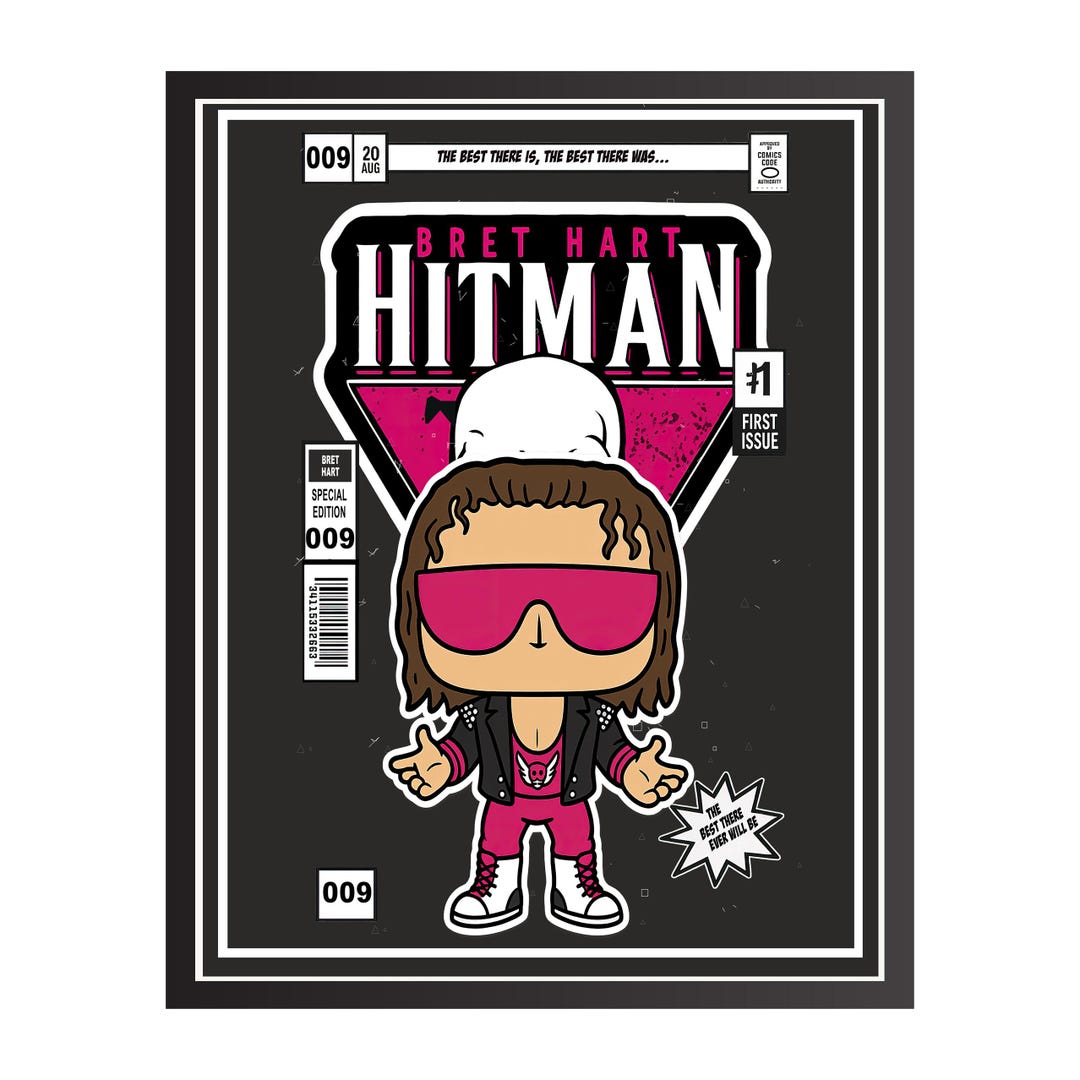 10x8 Bret Hart Funko Pop Poster Print (frameless) - WWE, WWF, WCW, the ...