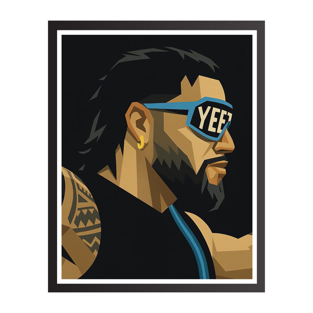A4 Jey Uso Geometric Vector Poster – WWE Yeet Print | Wrestling Wall ...