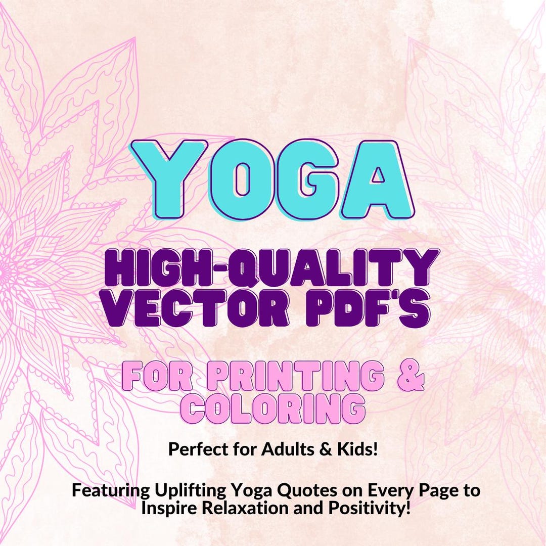Yoga Pose Coloring Pages Printable Digital Download for Relaxation - Etsy