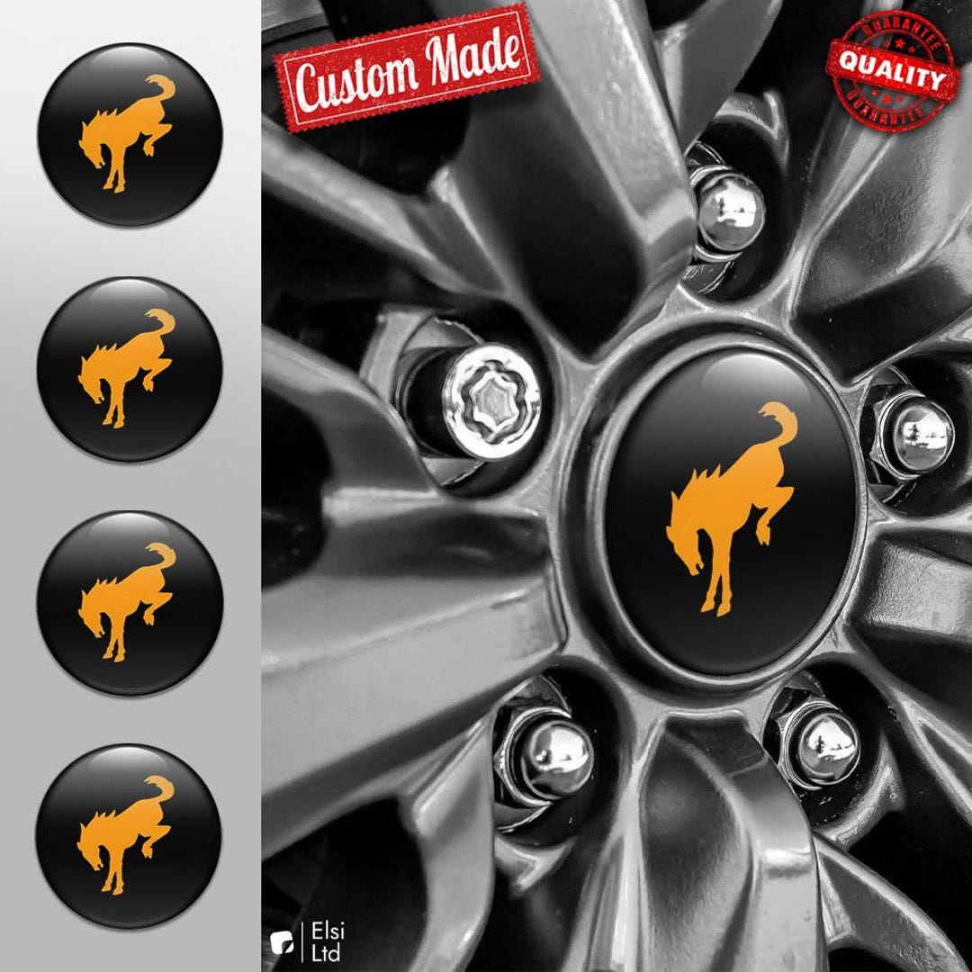 Bronco Decals | 4pcs Set Wheel Cap Stickers | Custom Made Rim Emblems ...