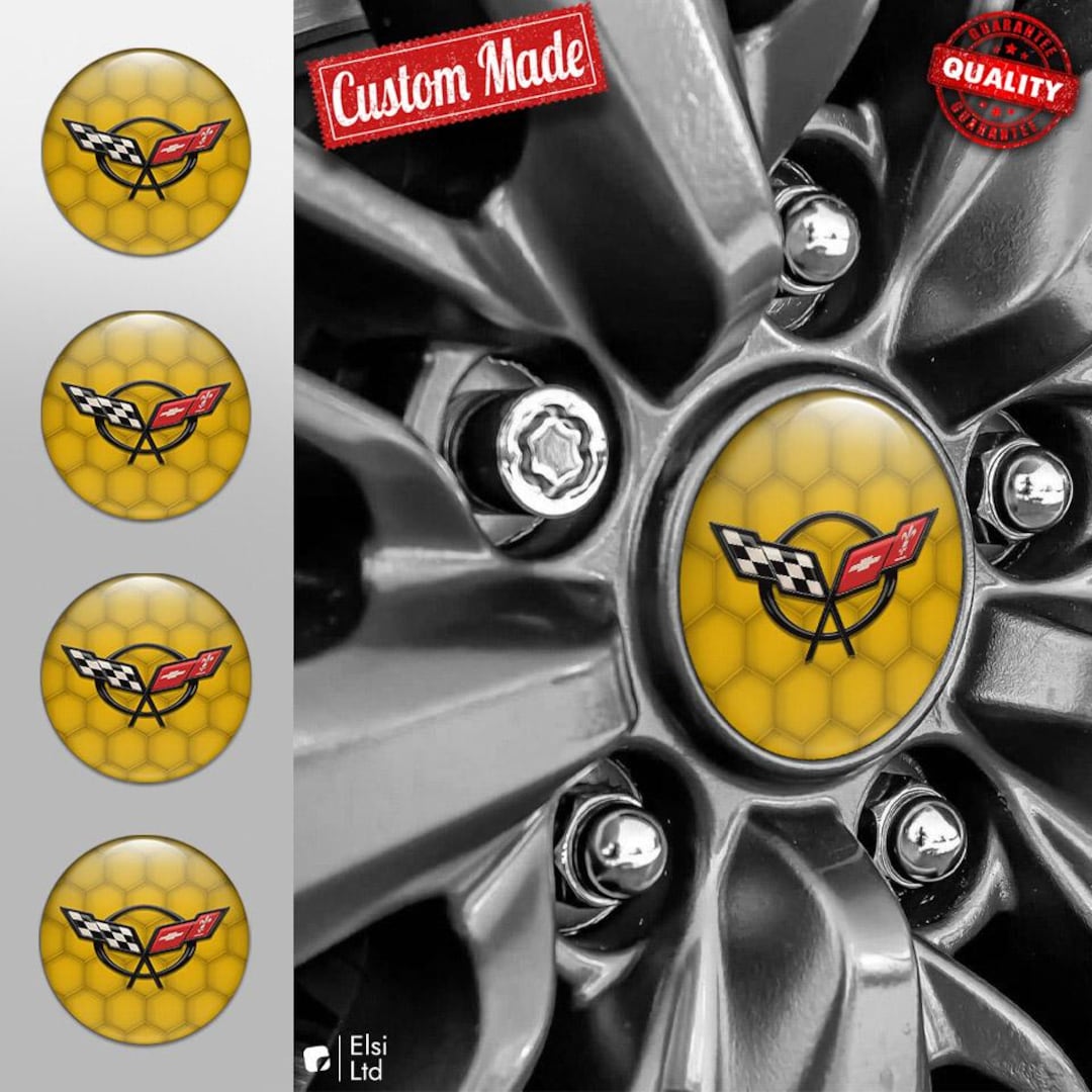 Corvette C5 Decals | 4pcs Set Wheel Cap Stickers | Custom Made Rim ...
