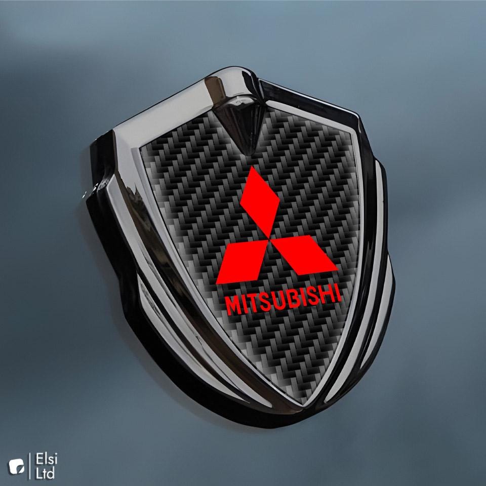 Mitsubishi Decal | Metal Frame Fender Emblem | Custom Made Side Wing ...