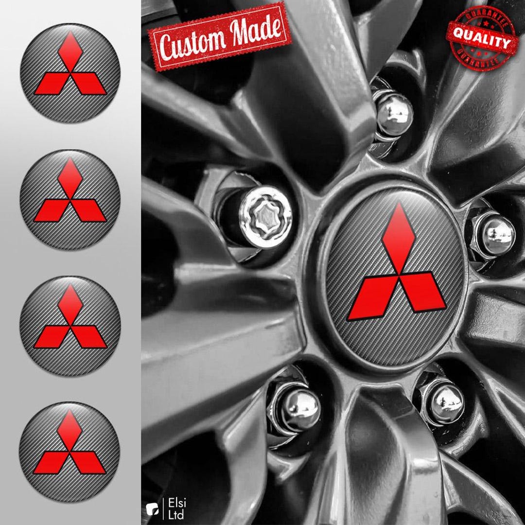 Mitsubishi Decals | 4pcs Set Wheel Cap Stickers | Custom Made Rim ...