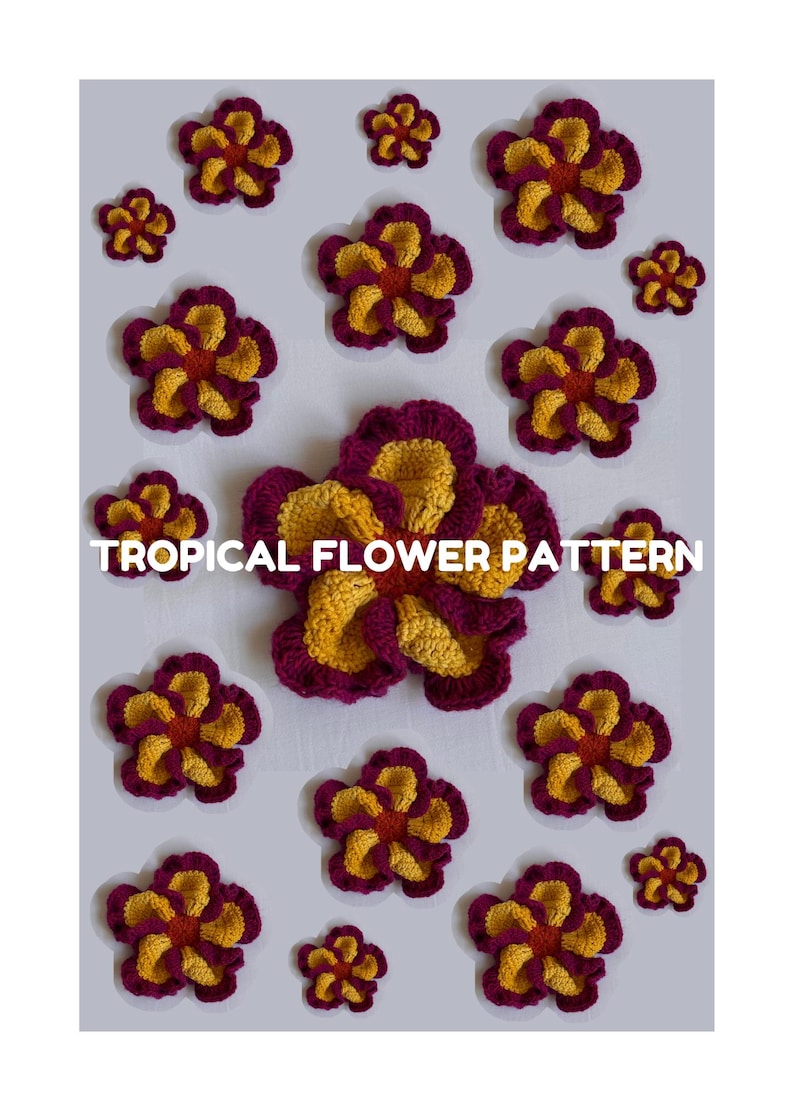 The Tropical Flower Crochet Pattern - Digital - Etsy