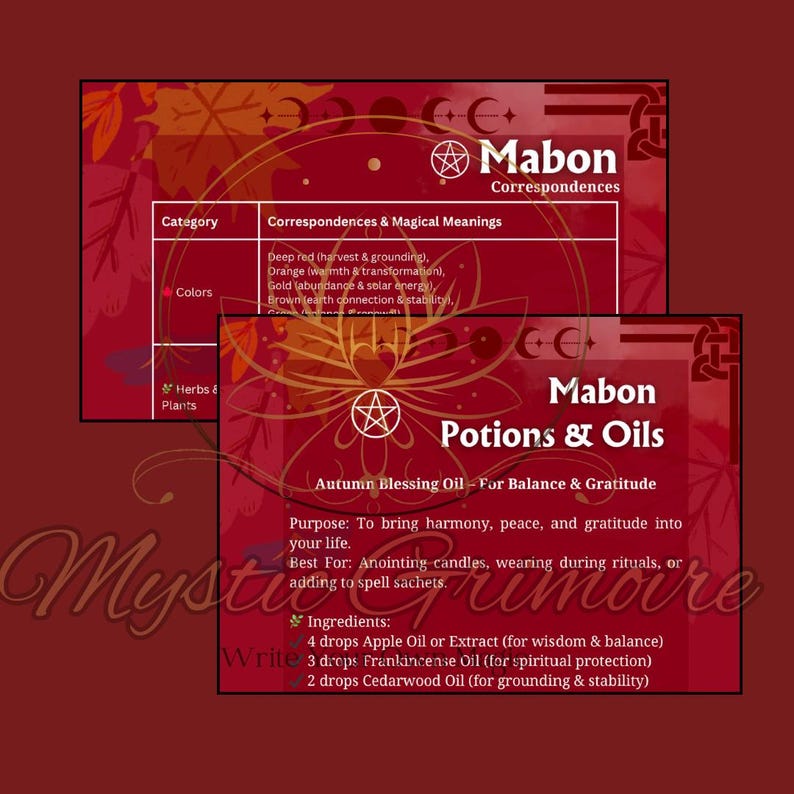 Mabon Book of Shadows | Autumn Equinox Grimoire (digital Download) - Etsy