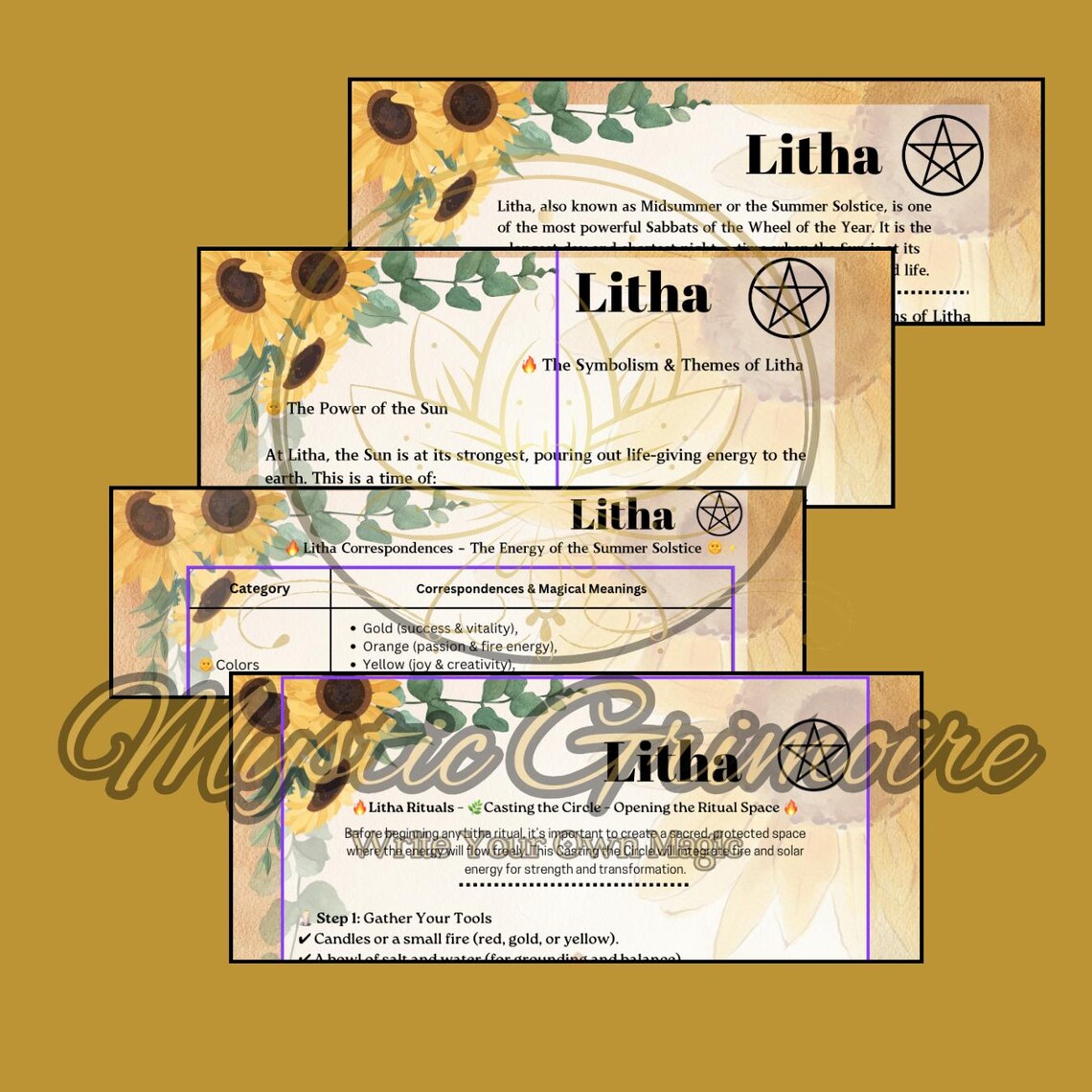 Litha Book of Shadows | Summer Solstice Grimoire (printable PDF) - Etsy