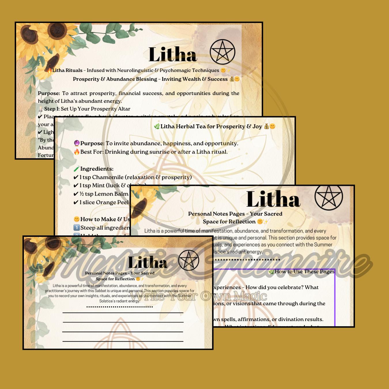 Litha Book of Shadows | Summer Solstice Grimoire (printable PDF) - Etsy