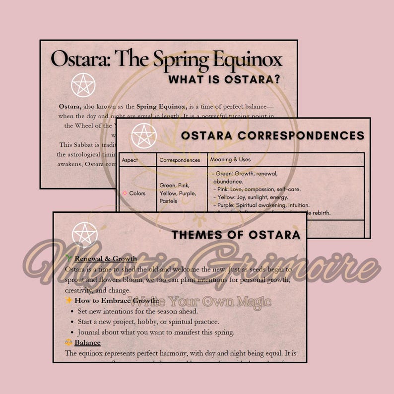 Ostara Book of Shadows | Printable Ostara Grimoire | Wheel of the Year ...