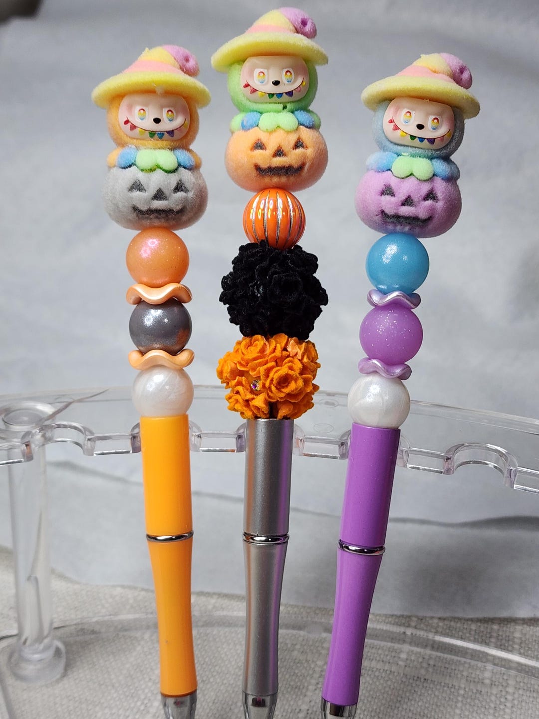 Labubu Pumpkin Beaded Pen With Black Ink Refills - Etsy