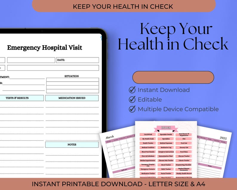 Canva Medical Planner | Printable Health Care Planner | Wellness ...