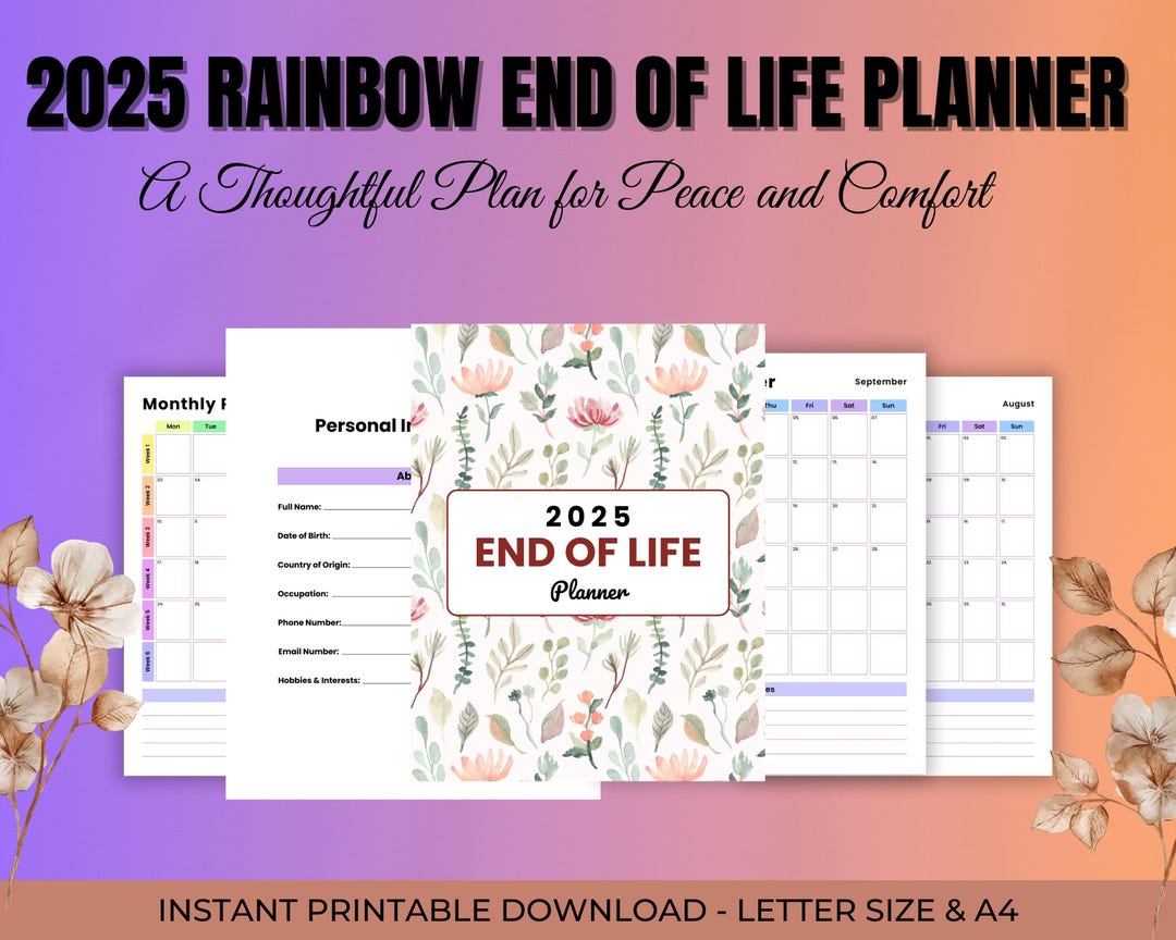 Rainbow 2025-2026 End-of-life Planner: Organize, Reflect, and Prepare ...
