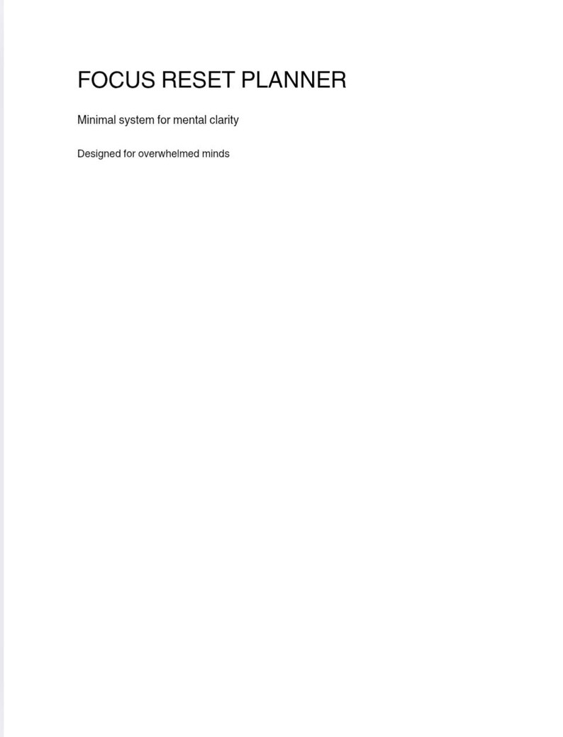 Focus Reset Planner | Minimal Printable Daily Planner | Productivity ...