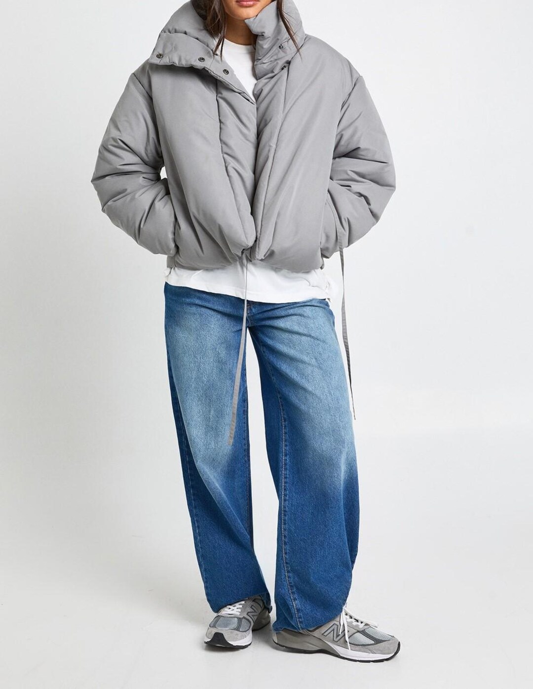 Women's Gray Puffer Jacket – Weather-resistant, Oversized Fit - Etsy