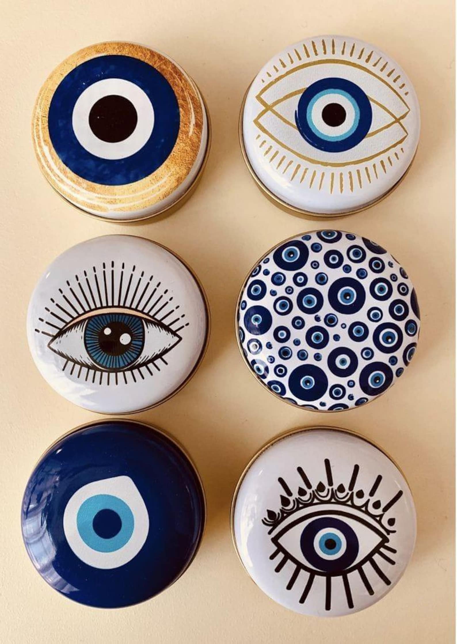 Personalized Evil Eye Candle Tin Favors, Wedding, Baptism, Baby Shower ...