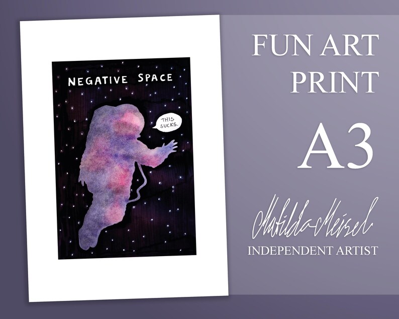 Negative Space - Fun Art Print - Etsy