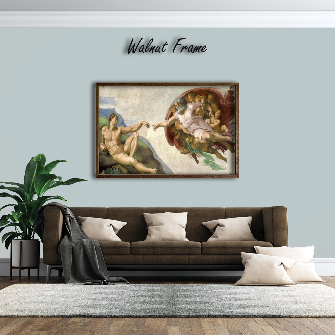 Creation of Adam by Michelangelo Canvas Print, Renaissance Ceiling ...