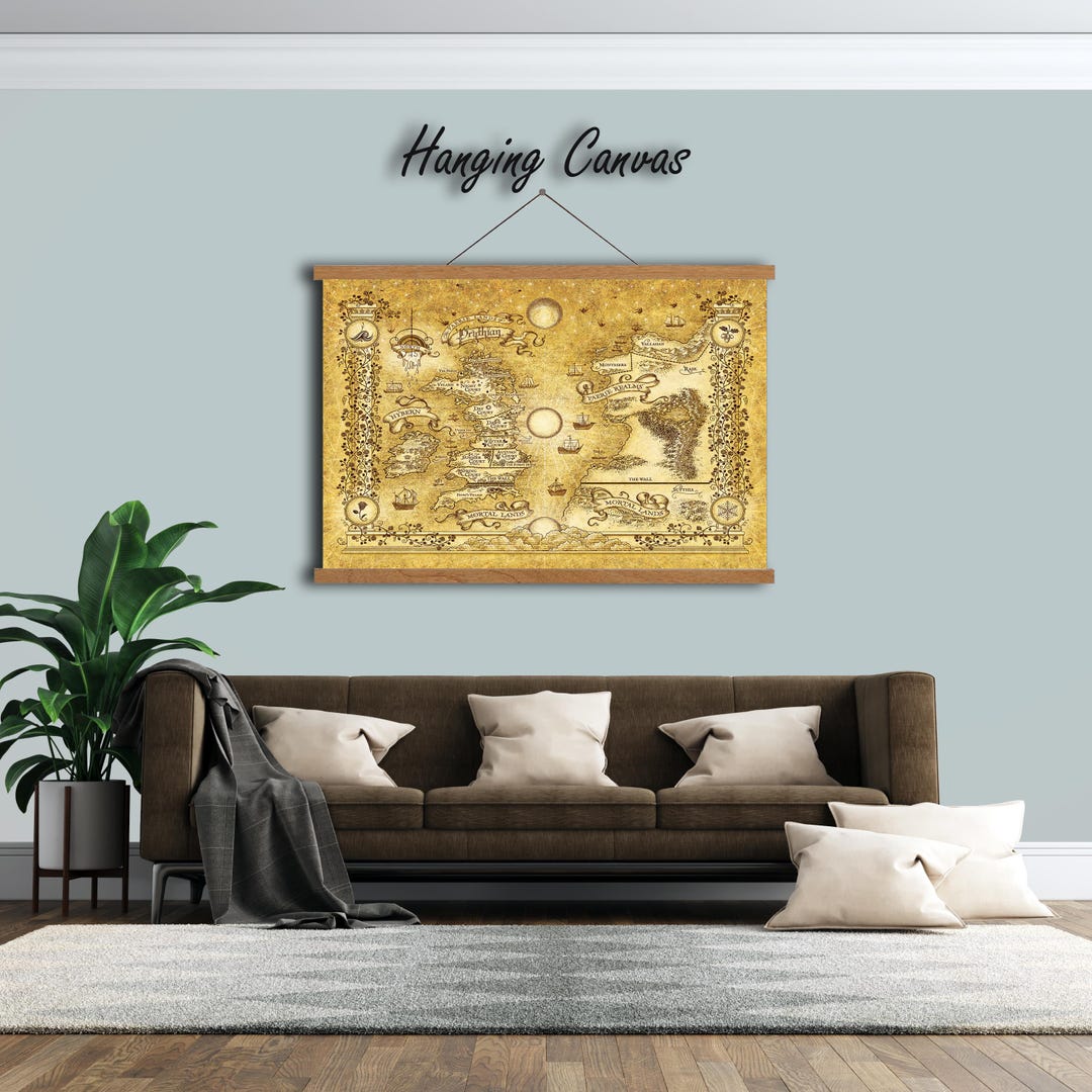 Prythian Fantasy Map Canvas – ACOTAR Inspired Wall Art – Vintage Faerie ...
