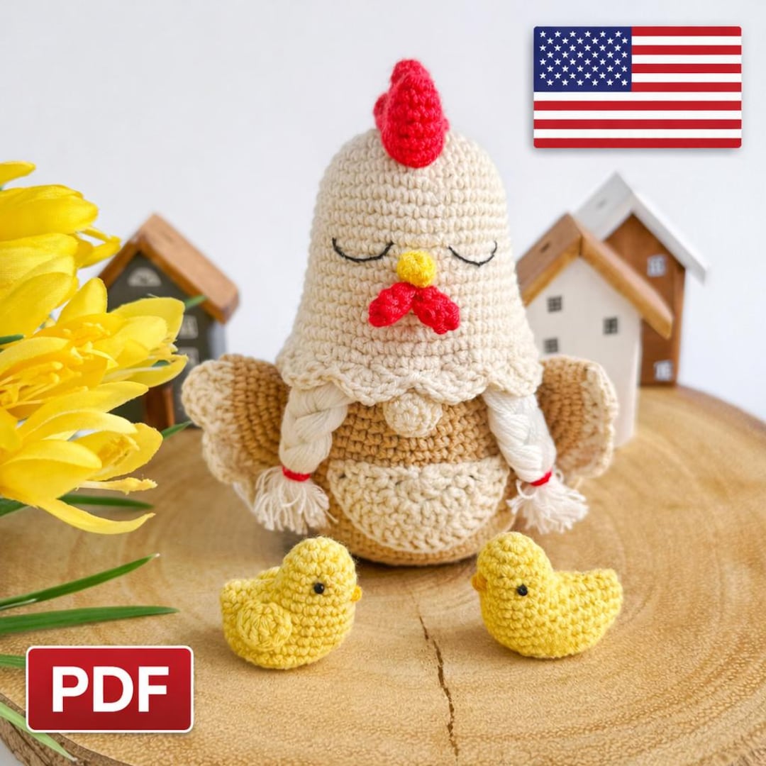 Easter Chicken Gnome Crochet Pattern, Amigurumi Easter Toy (PDF ...