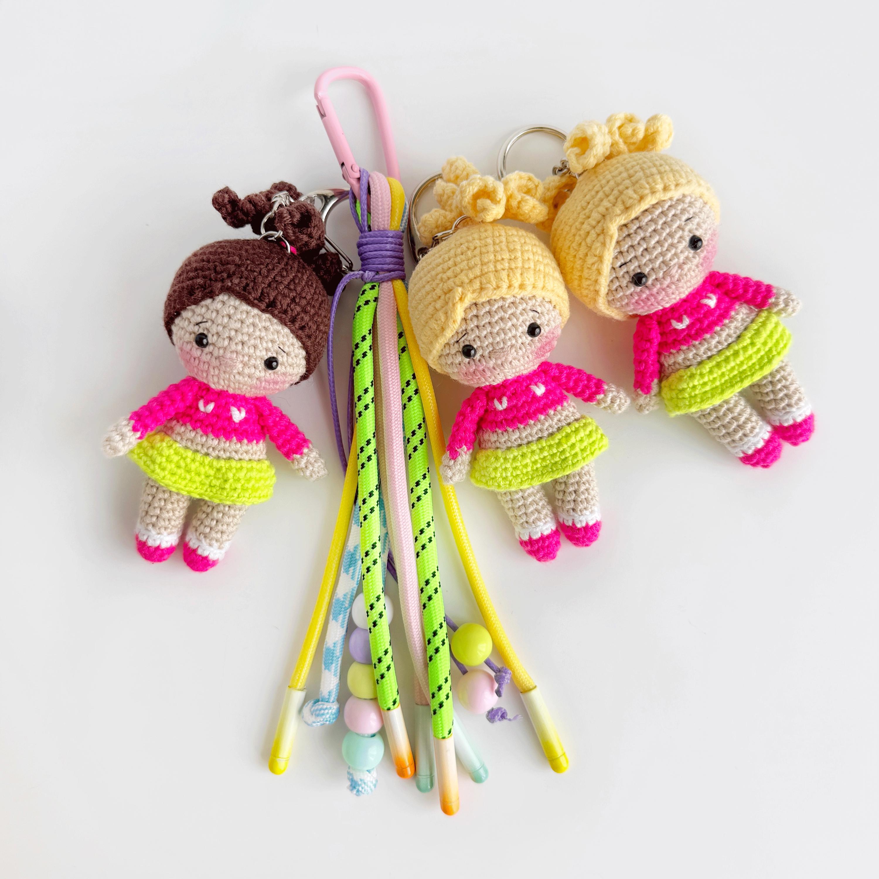 Crochet Doll Keychain Pattern, Crochet Keychain Amigurumi Pattern, Mini ...