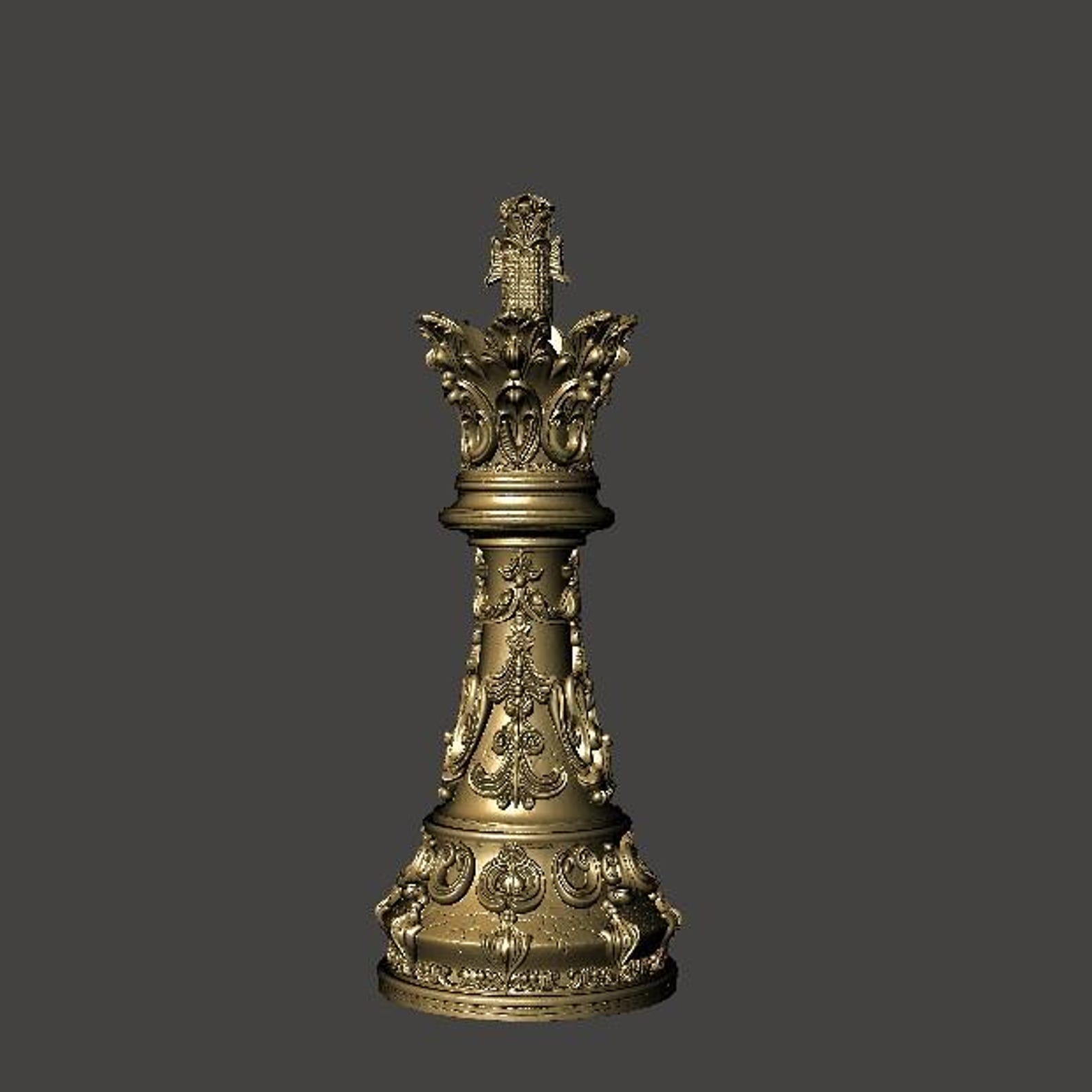 Ornate Baroque Chess Set STL Files for 3D Printing – Luxury Digital ...